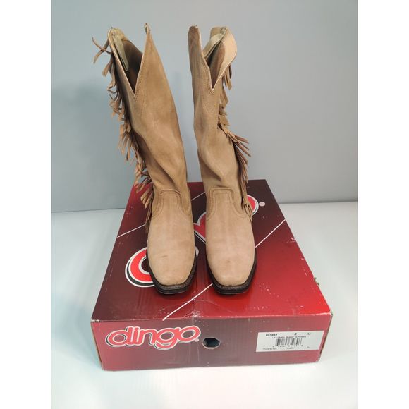 dingo | Shoes | Nib Dingo Lad Camel Suede 4 Fringe Cowboy Boot Size 8 ...